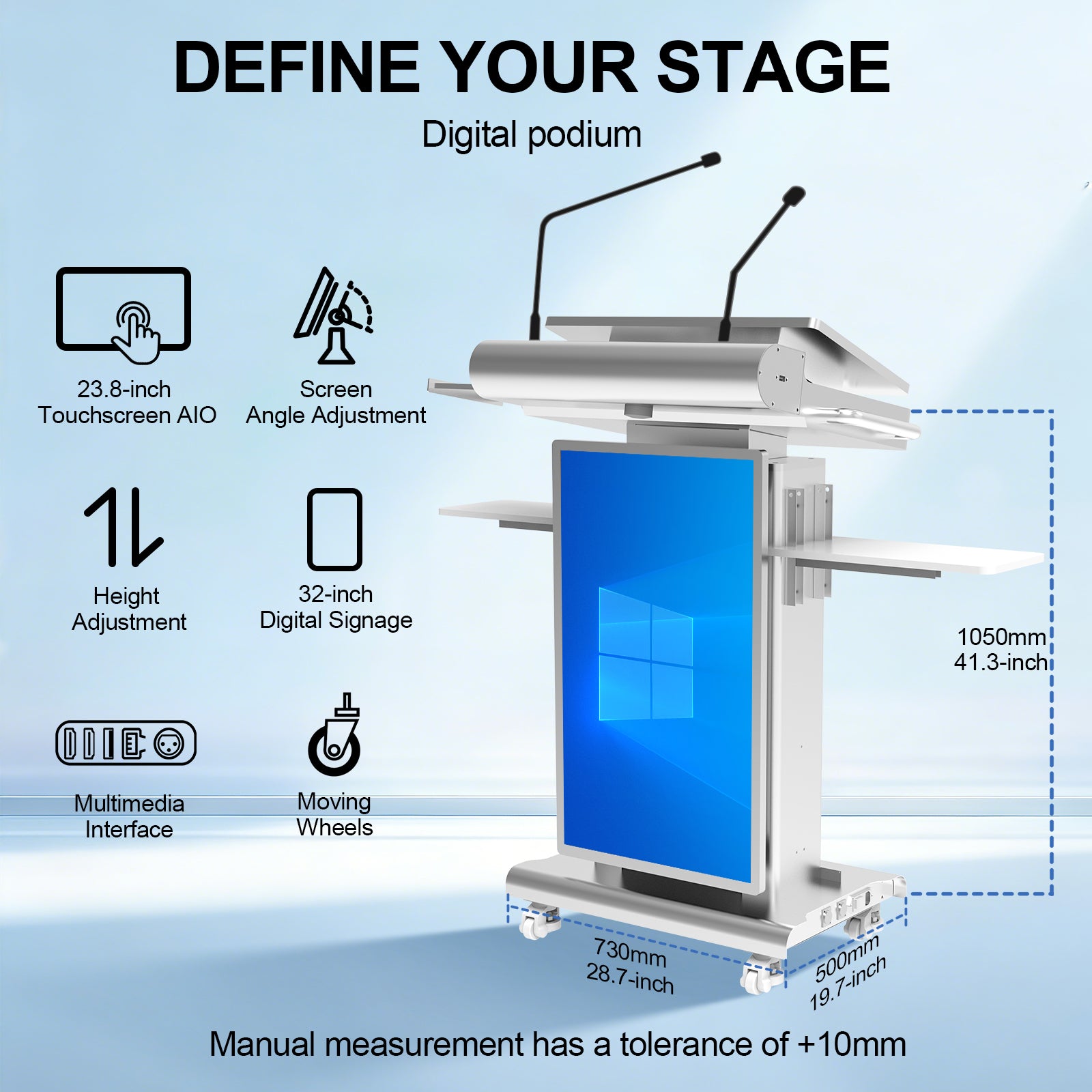 23.8Inch Smart Podium with Built-in PC, Smart Digital Podiums with 32I ...