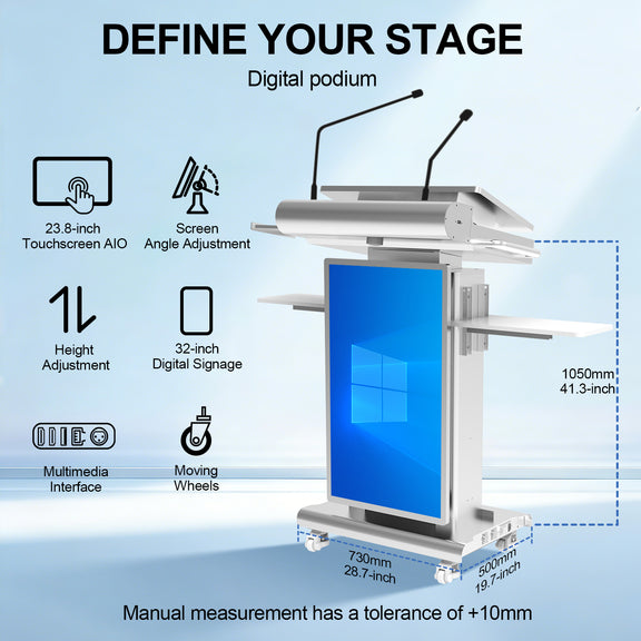 23.8Inch Smart Podium with Built-in PC, Smart Digital Podiums with 32I ...