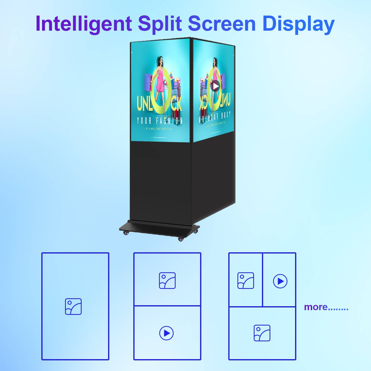 Indoor Floor Standing Double Sided Digital Signage - Floor Standing Du ...