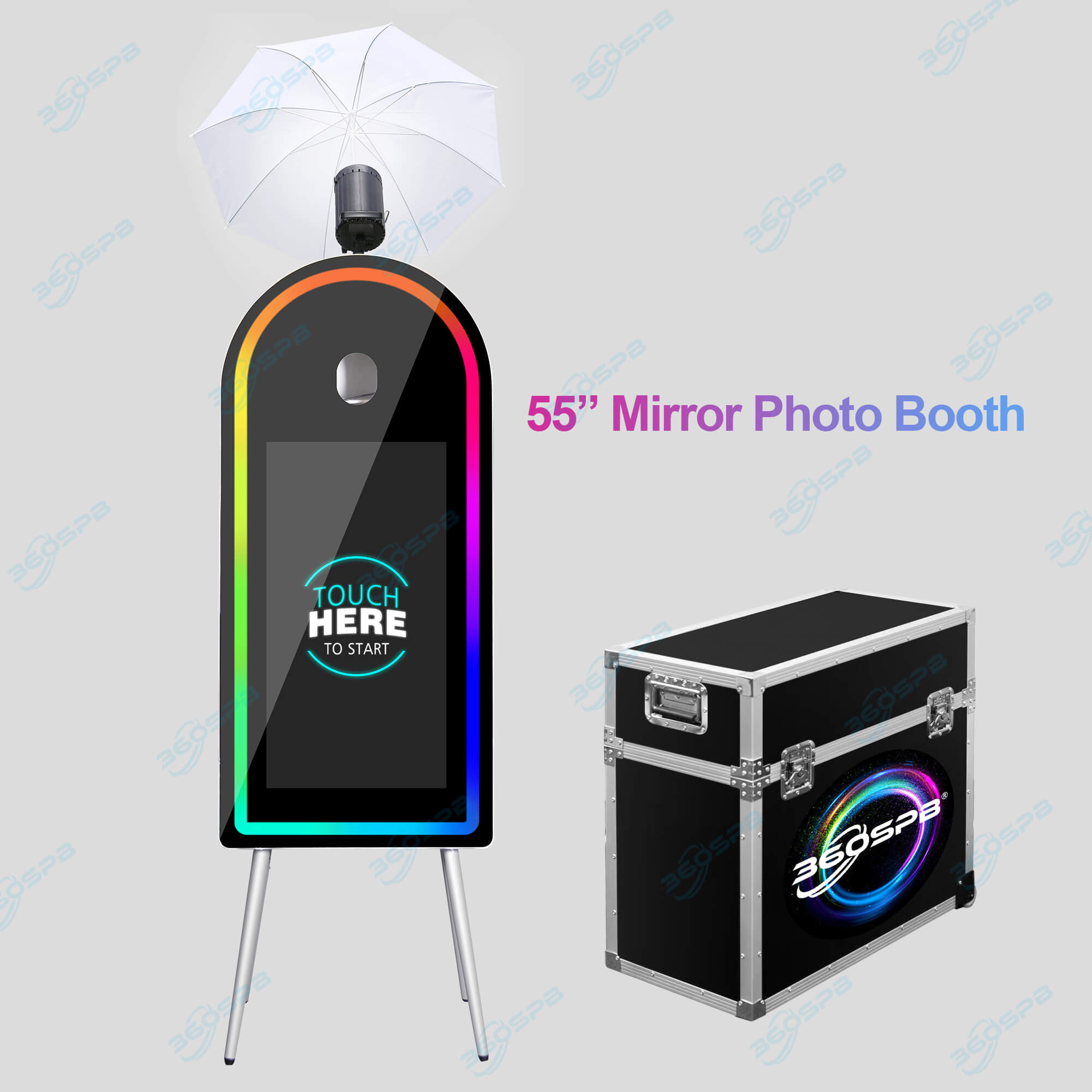 55" Mirror Photo Booth with Four Legs |32" Touch Screen & Windows OS ...