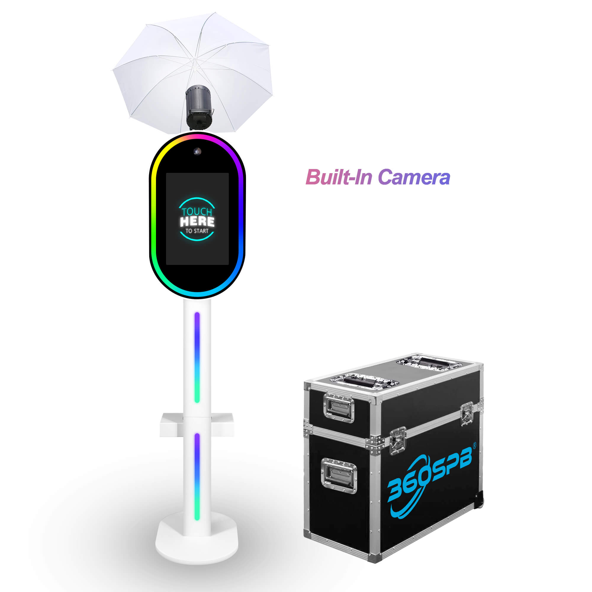 P6 DSLR Photo Booth 15.6" Touch Screen and Built-in Camera with Fill L ...