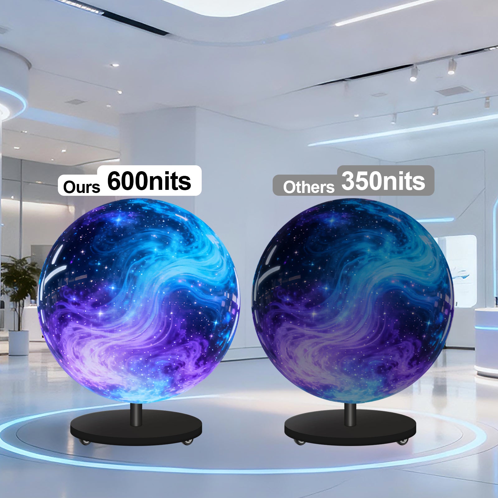 P1.9 Led Spherical Screen, 600nits Indoor Spherical Advertising LED Sc ...