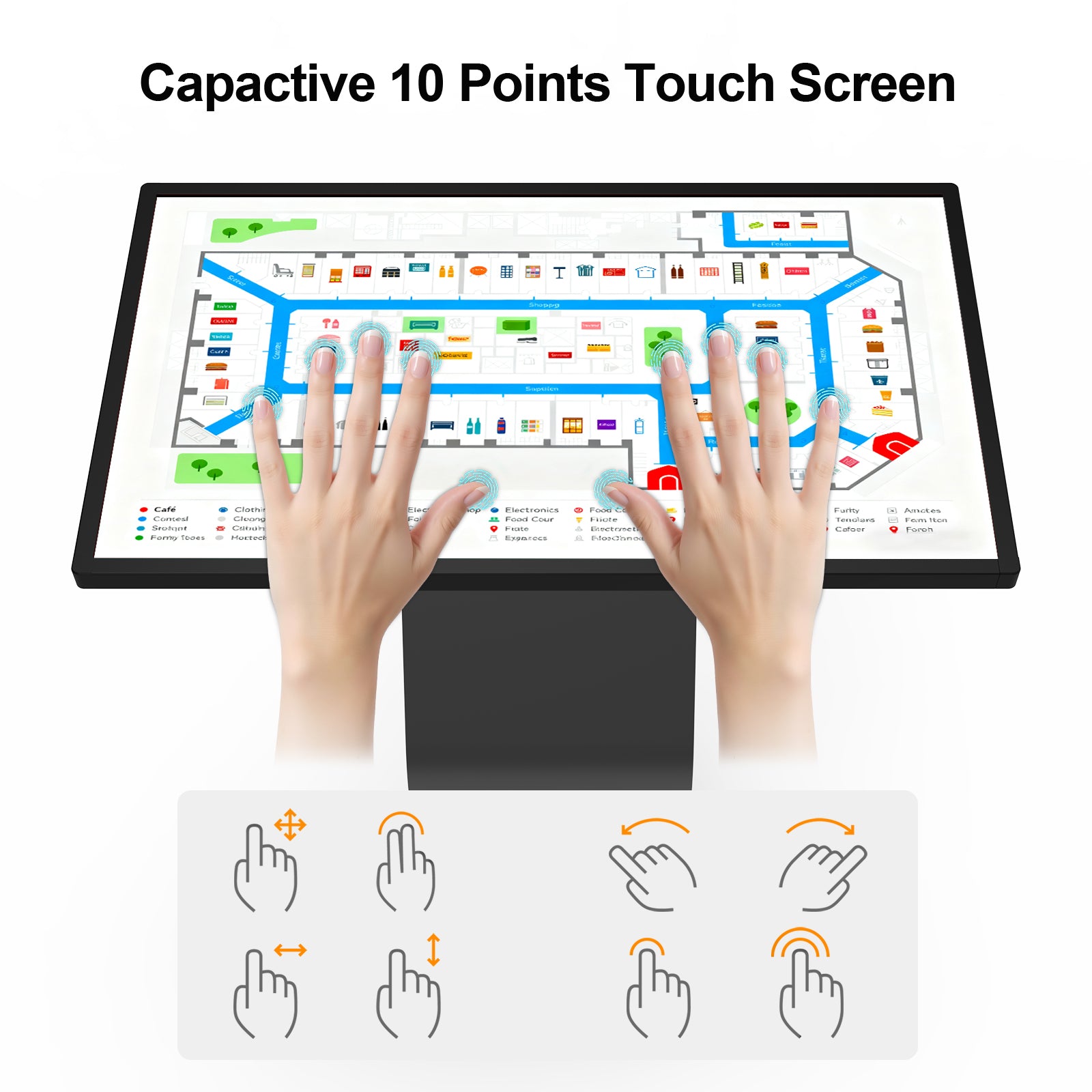 32” Touch Screen Kiosk, LCD Screen Digital Signage Kiosk, K-Style Stan ...