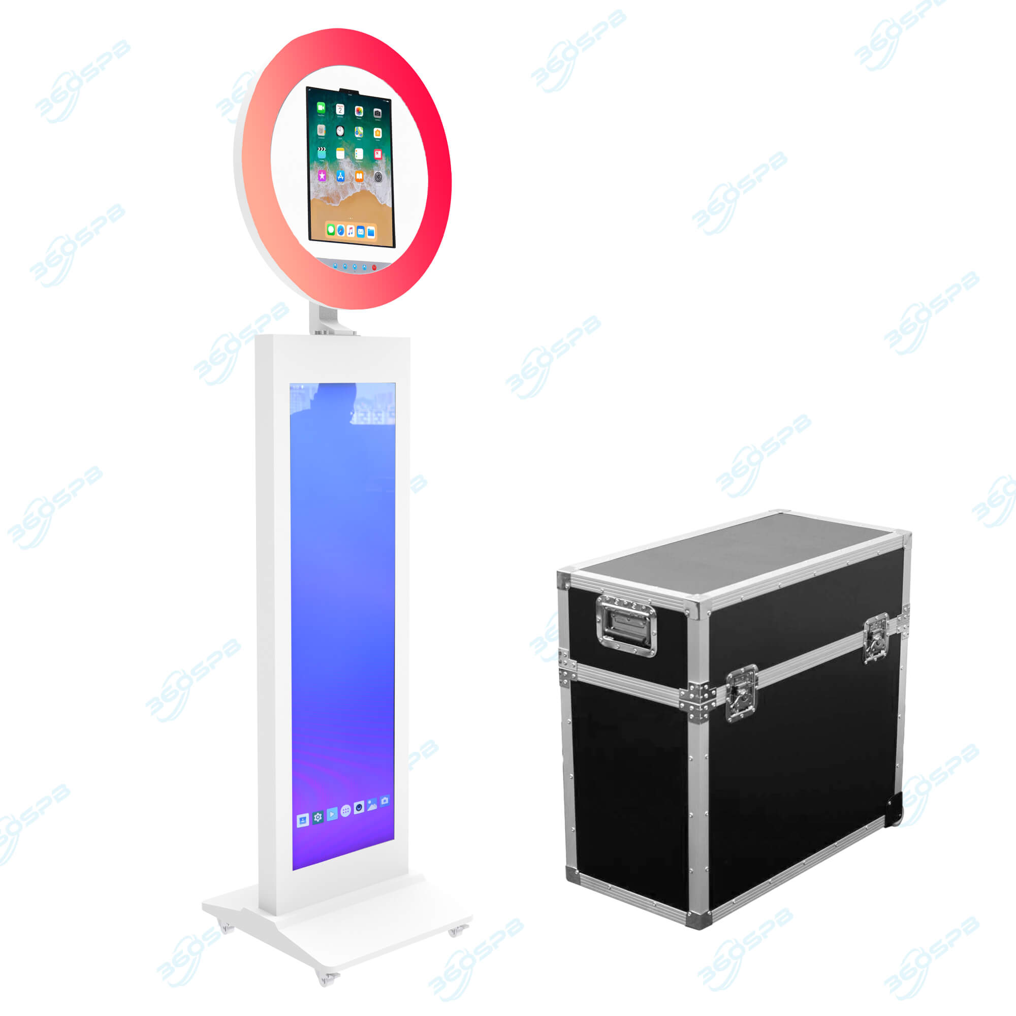I5 Best iPad Photo Booth with LCD Display & RGB Ring Light | 360SPB®