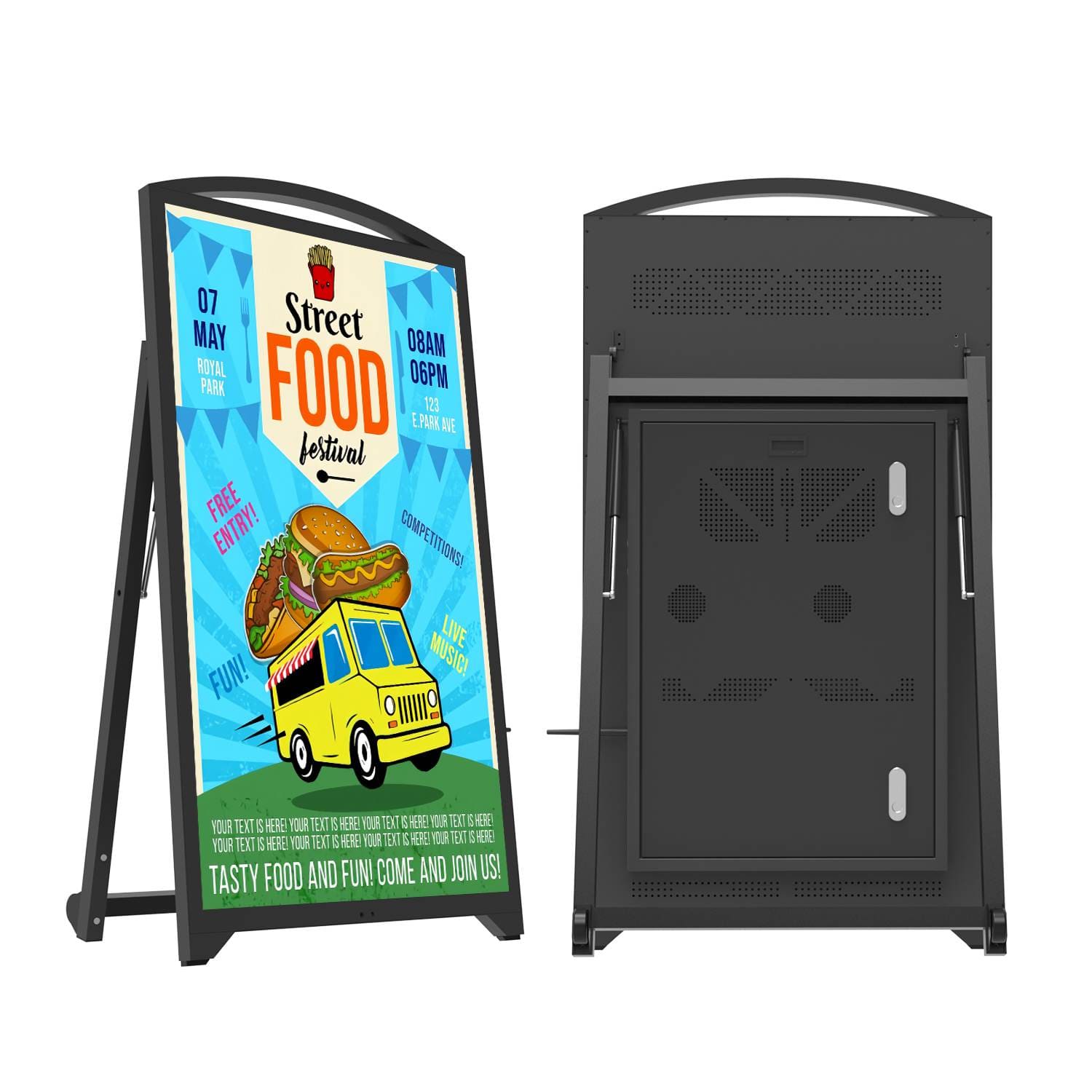 Portable Digital Signage - 43"/49" Rechargeable Battery Advertising Di ...