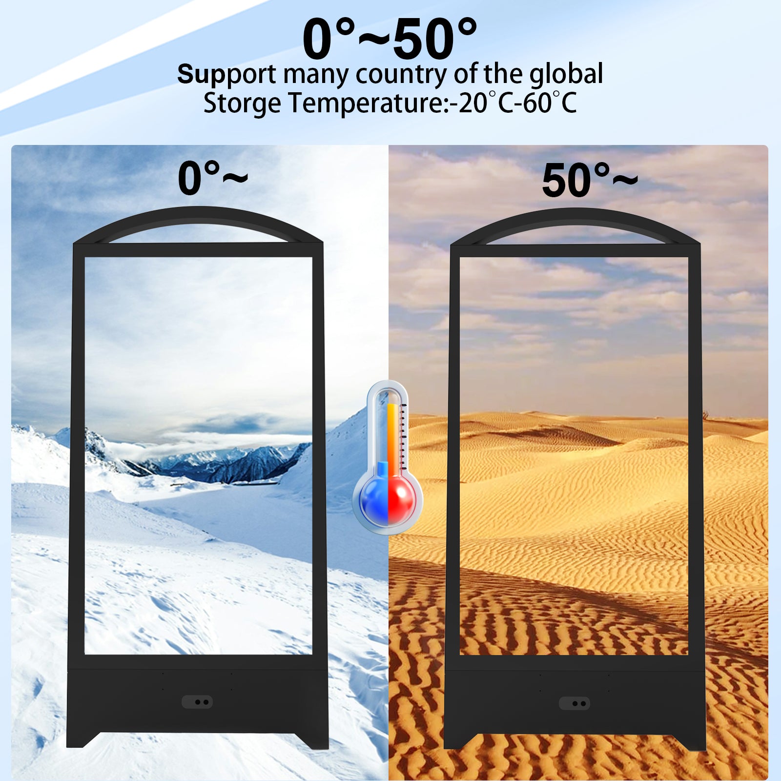 43 inch 2000nits Rechargeable Portable Outdoor Digital Signage Display ...