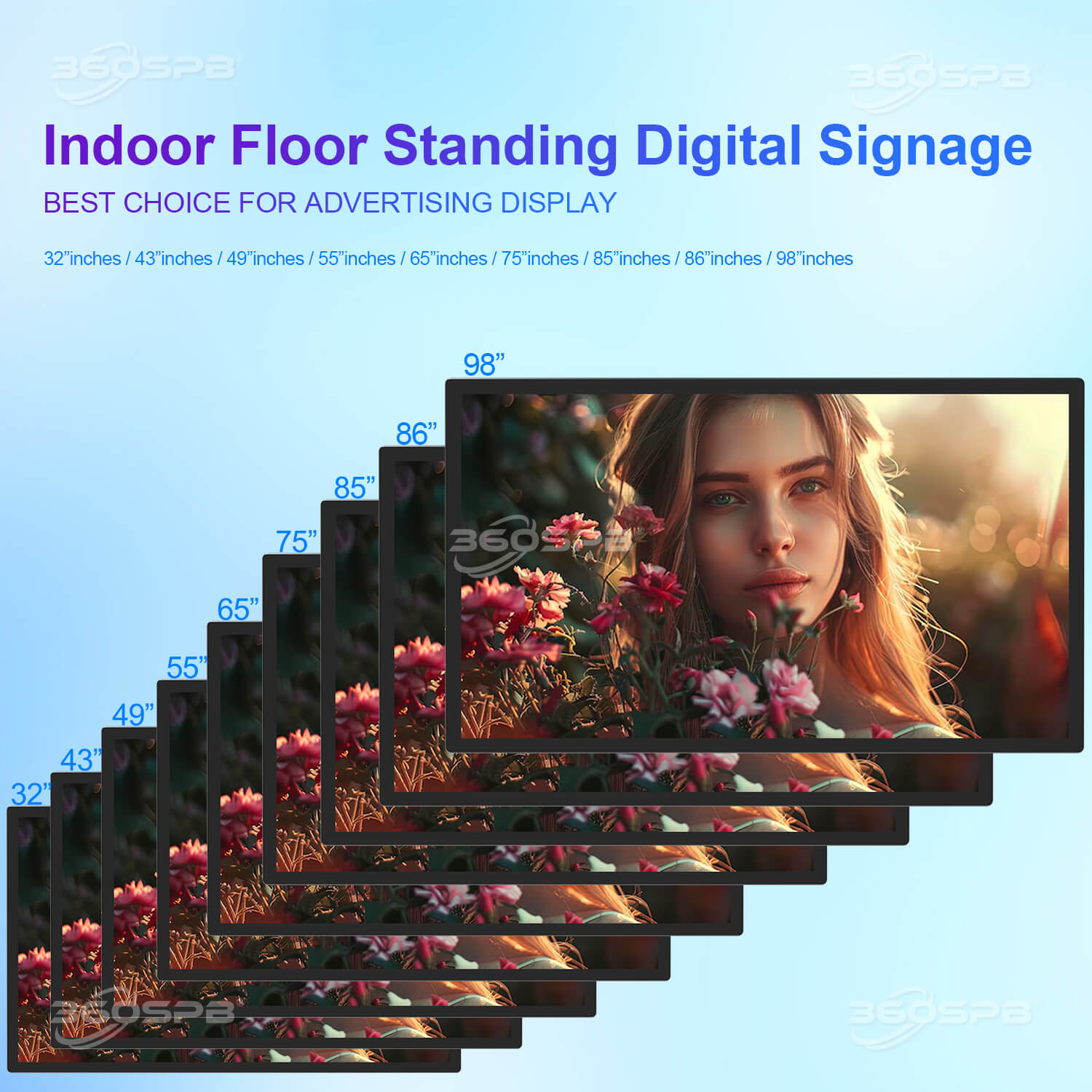 Digital Signage Displays, From 32" To 98" Indoor Wall Mount Digital Si ...