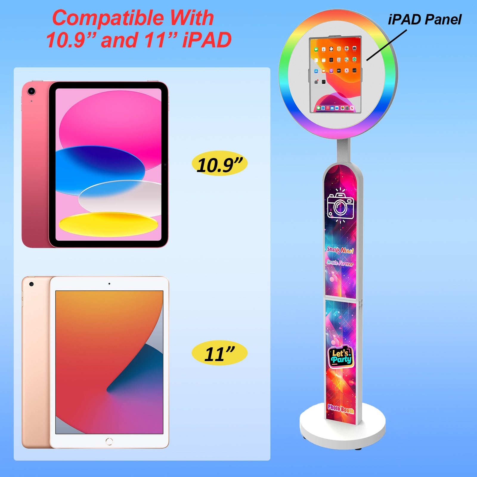 I10 iPad Photo Booth For Party Events |Remote Controls RGB Lights | 36 ...