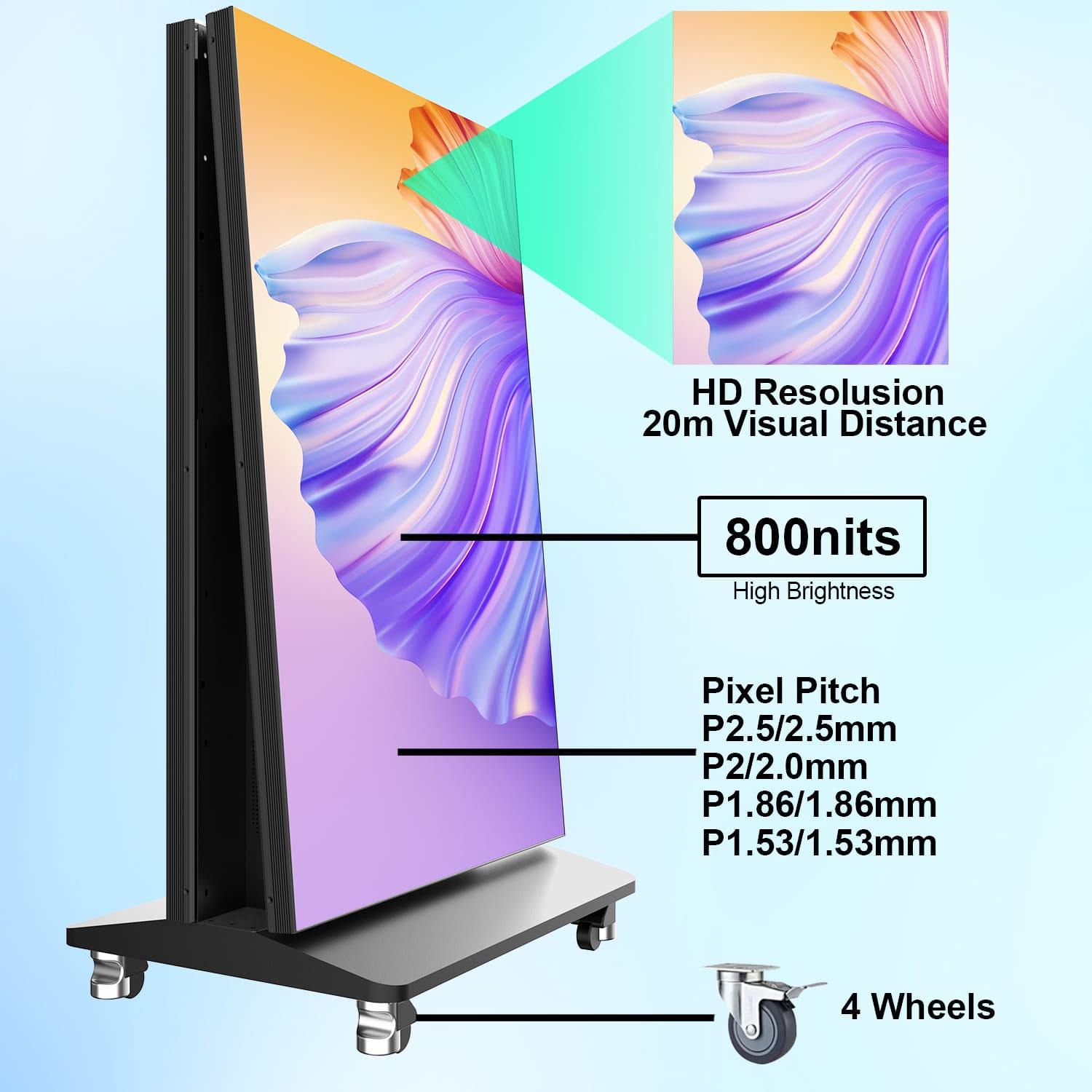 LED Foldable Poster Display with Battery Seamless Splicing LED Digital ...