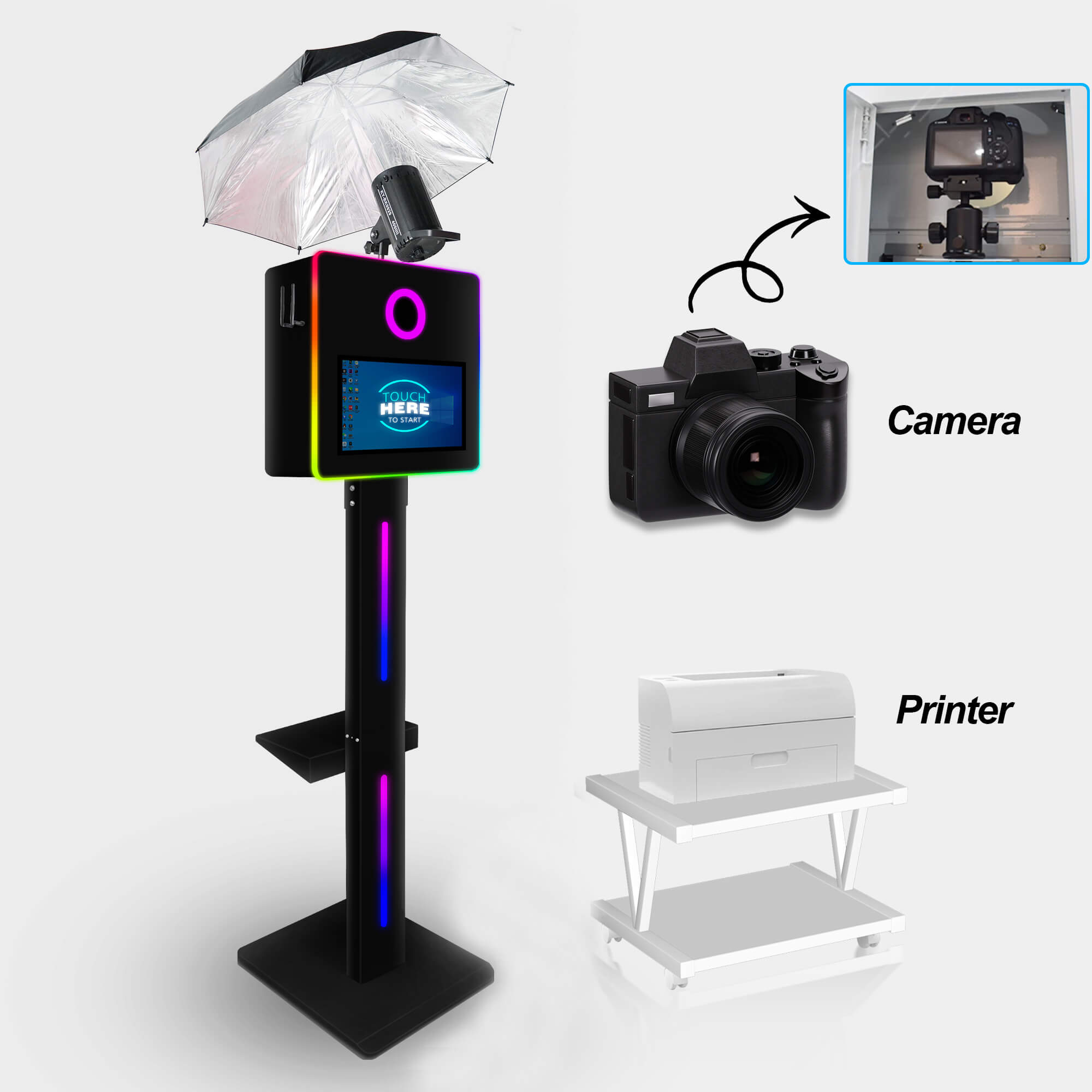 P7 DSLR Photo Booth - Portable Photo Booth For Sale With 15.6" Touch S ...